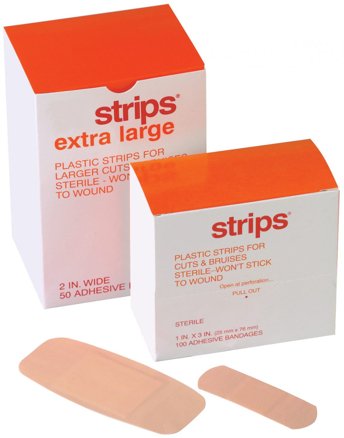 Sheer Strip Bandages, 1" x 3"; (100) Bandages/Box - MedQuip, Inc.